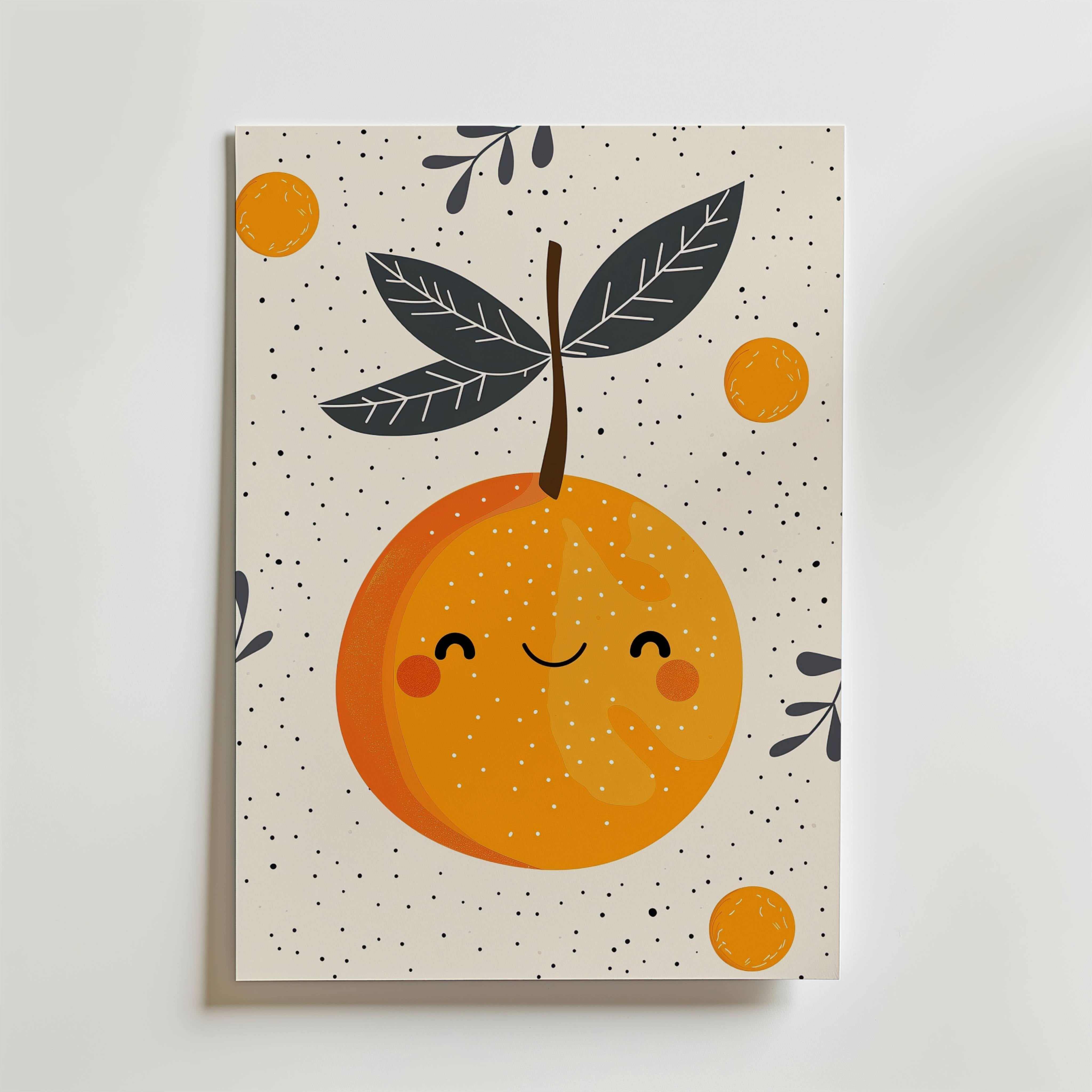 Cheerful Orange Poster – Affisch med konsttryck – Bozetto