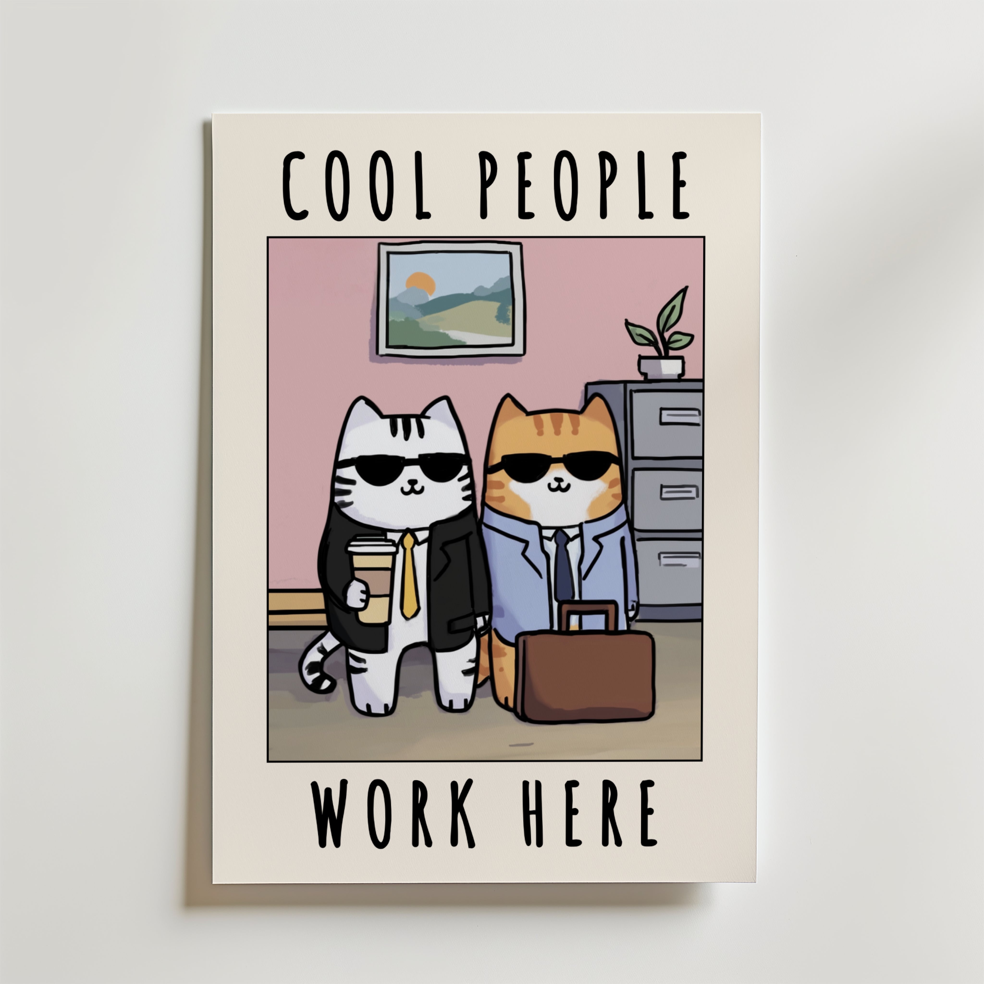 Office Cool Cats Poster – Djurkonst & Tavla | Bozetto – Bozetto ...