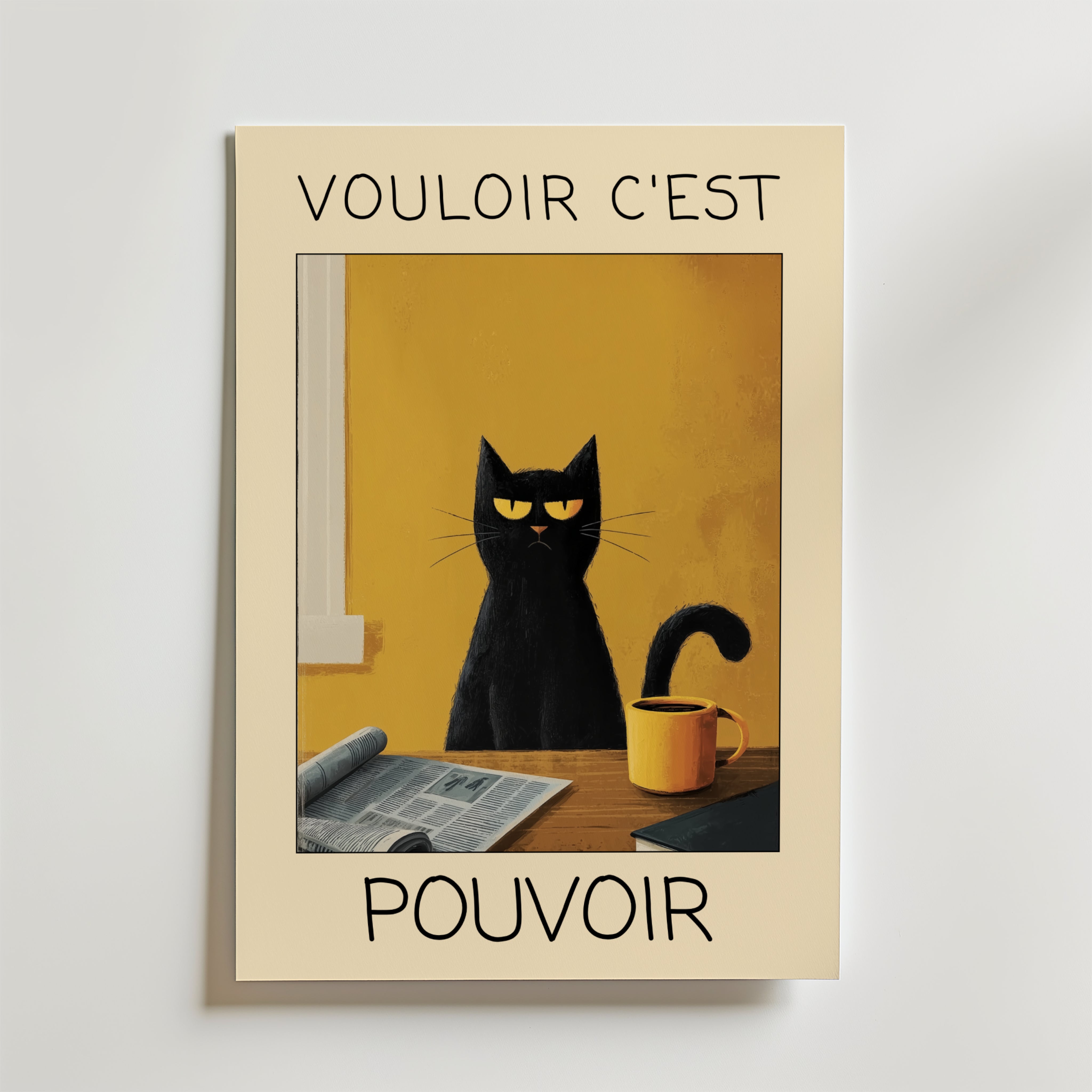 Morning Authority Cat Poster - Affisch – Bozetto